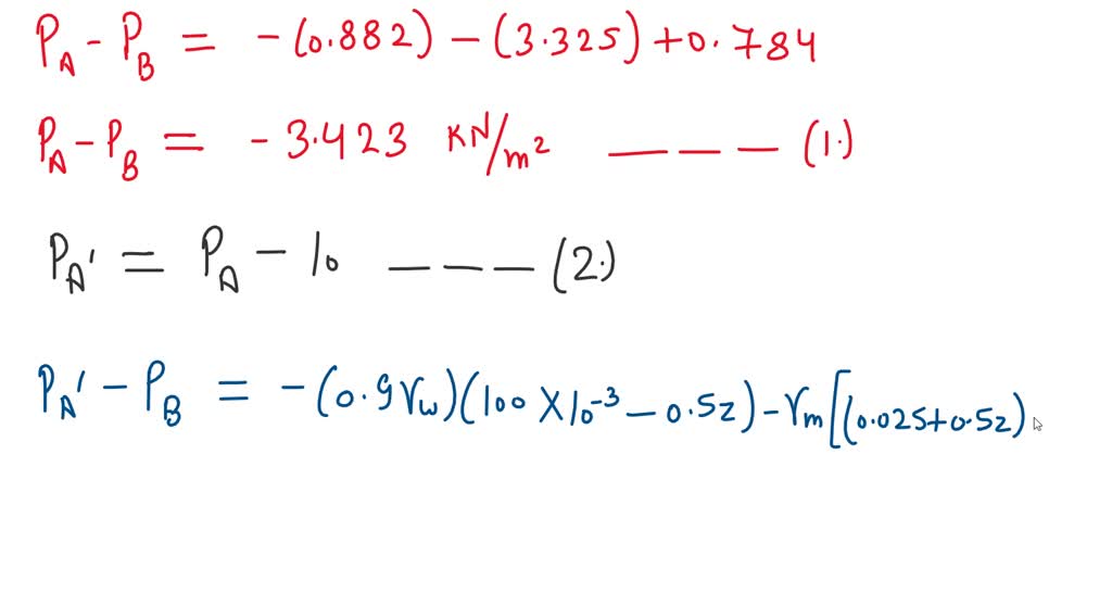 SOLVED:Determine the new differential reading along the inclined leg of ...
