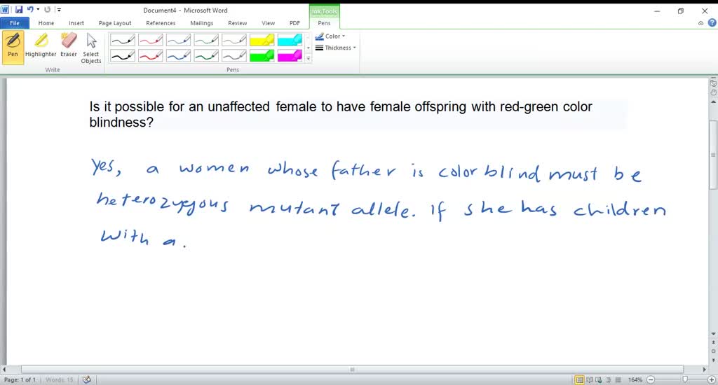 SOLVED:Is it possible for an unaffected female to have female offspring ...