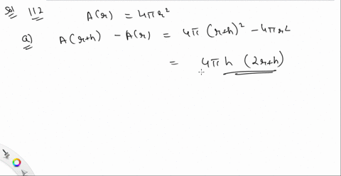 SOLVED:Surface Area of a Balloon The surface area A of a balloon with ...