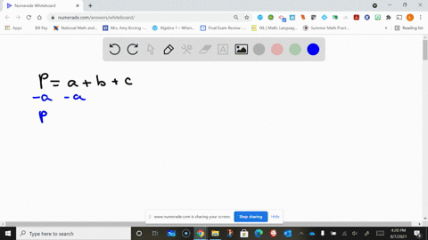 ⏩SOLVED:Solve for the specified variable. (See Examples 8-9) P=a+b+c… | Numerade