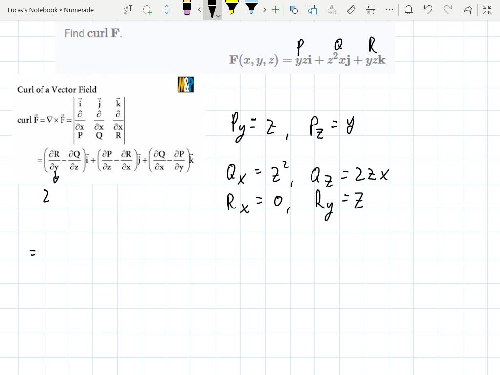 SOLVED:If 𝐯=x y 𝐢-y z 𝐣+(y+2 z) 𝐤 find curl (curl(𝐯))