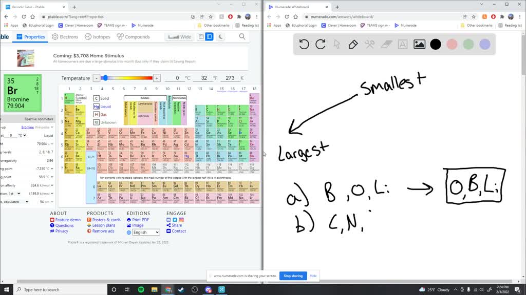 SOLVED:Using only a periodic table as a guide, arrange each of the following series of atoms in ...