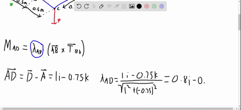 SOLVED:The frame A C D is hinged at A and D and is supported by a cable ...