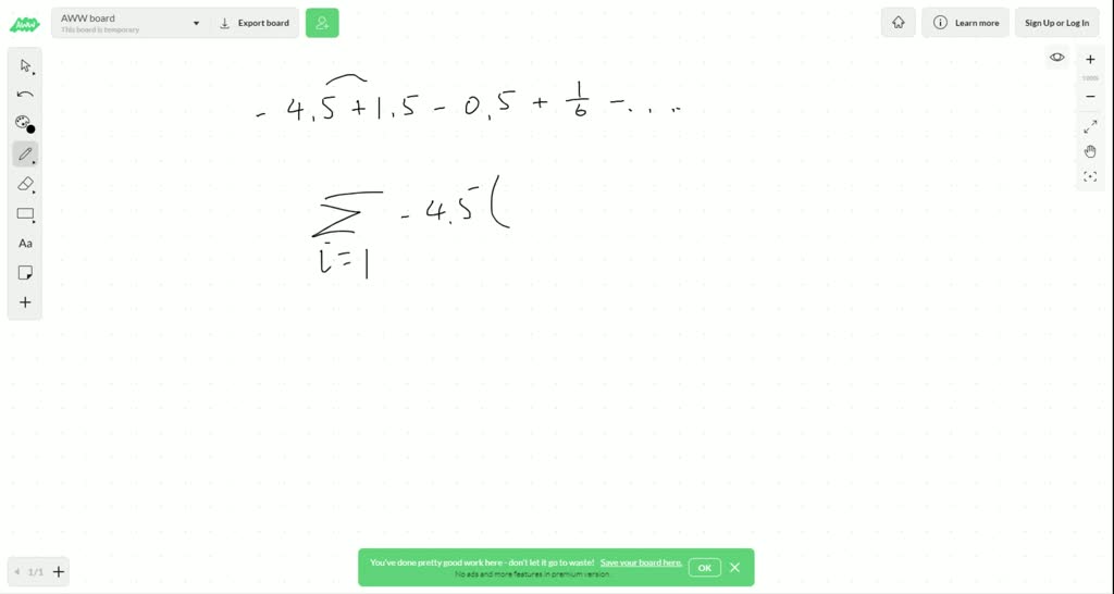 SOLVED Write Each Geometric Series In Summation Notation 4 5 1 5 0 5 