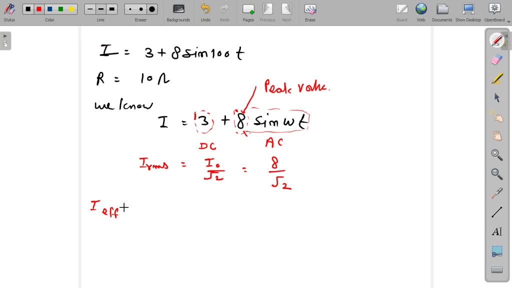 SOLVED A Current I 3 8 Sin100 T Is Passing Through A Resistor Of solved-a-current-i-3-8-sin100-t-is-passing-through-a-resistor-of