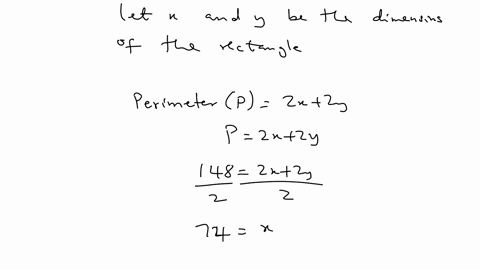 SOLVED:Find the dimensions of a rectangle with a perimeter of 148 feet that has the maximum area.