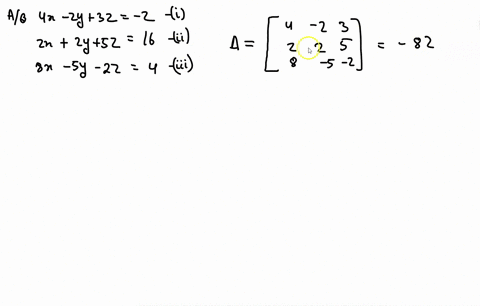 Use Cramer's Rule to solve (if possible) the system of linear equations ...