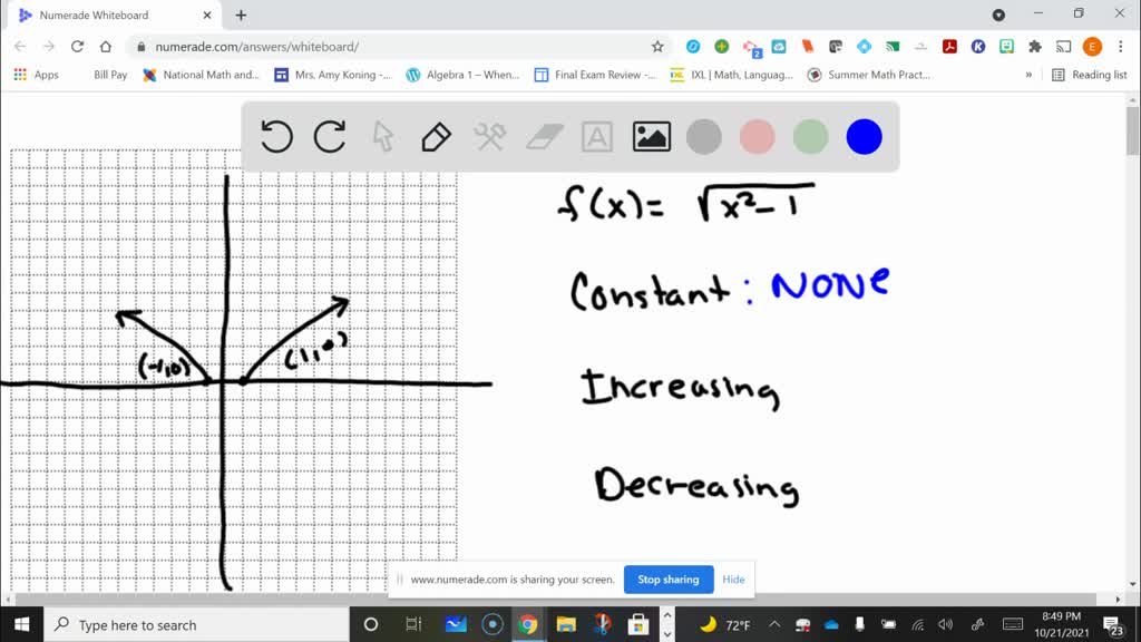 SOLVED:Describing Function Behavior,Determine the open intervals on which the function is ...