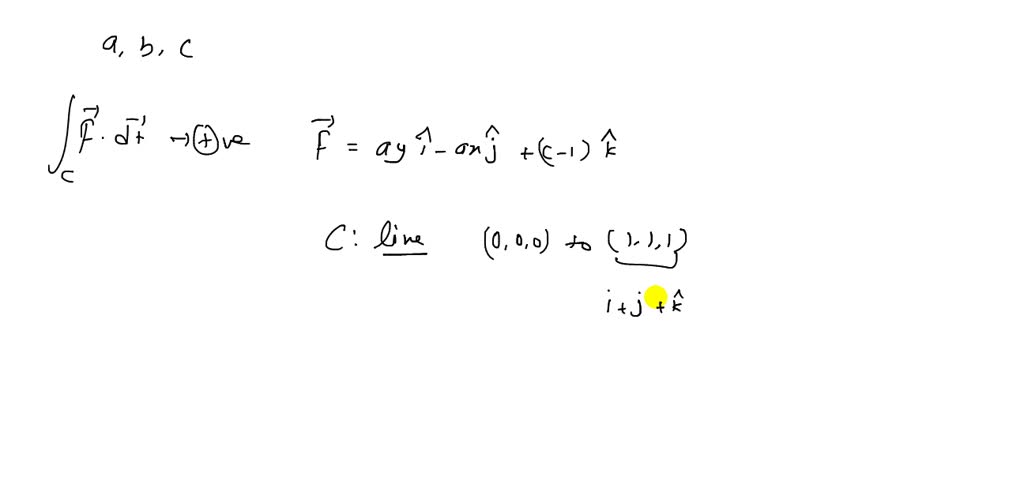 SOLVED:Give conditions on one or more of the constants a, b, c to ensure that the line integral ...
