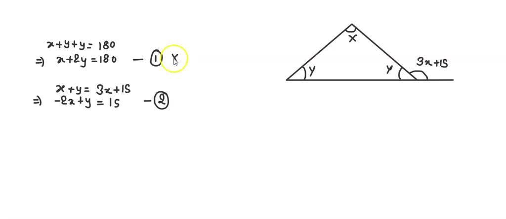 SOLVED:An isosceles triangle containing two angles with equal measure is shown. The degree ...