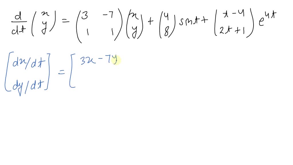 Solvedwrite The Given Linear System Without The Use Of Matrices Dd T X Y 3 7 1 1 8091