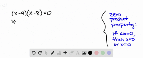 SOLVED:Use the Zero-Product Property to solve each equation. (x-9)(x-8)=0