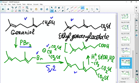 SOLVED:How might you convert geraniol into either ethyl geranylacetate ...