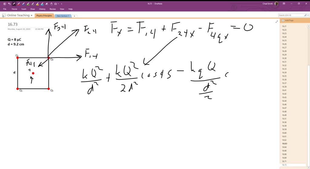 SOLVED:Four equal positive point charges, each of charge 8.0μC , are at ...