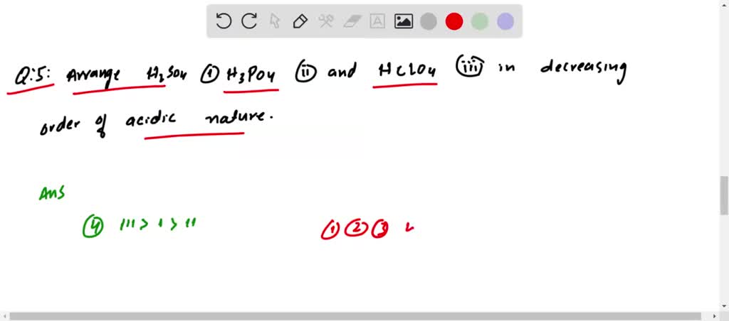 SOLVED:The decreasing order of the acidic character is: (1) I>II>III (2 ...