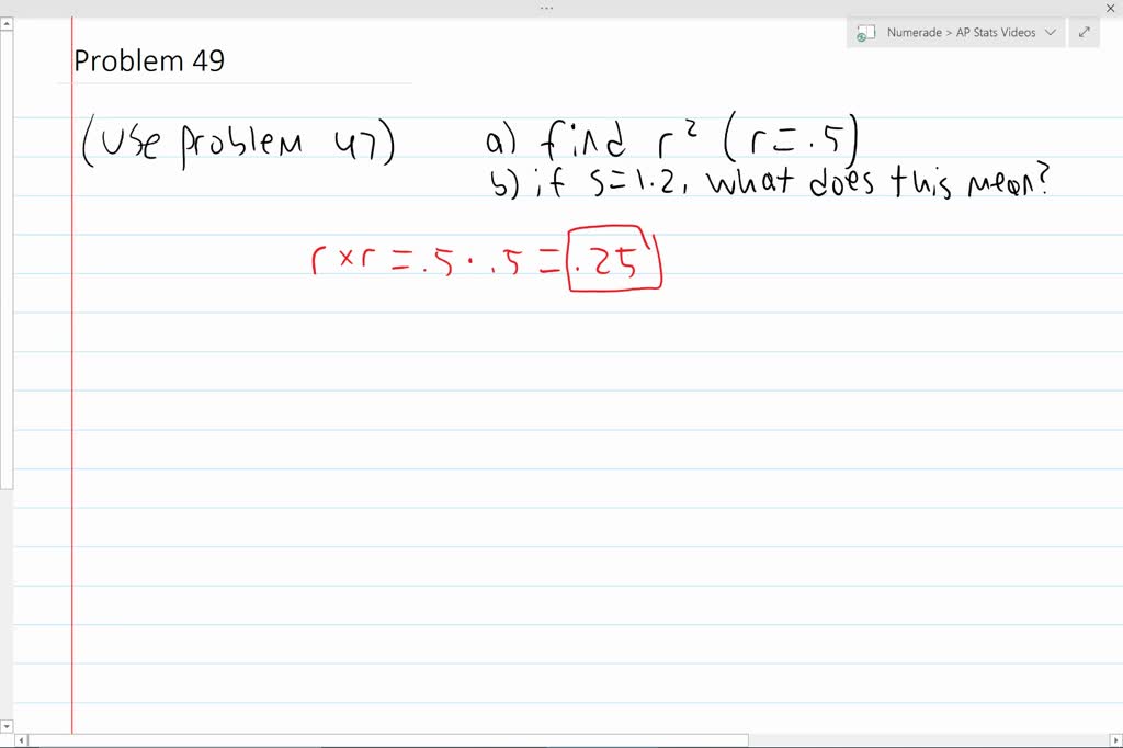 SOLVED:Husbands and wives Refer to Exercise 47 .(a) Find r^2 and interpret this value in context ...