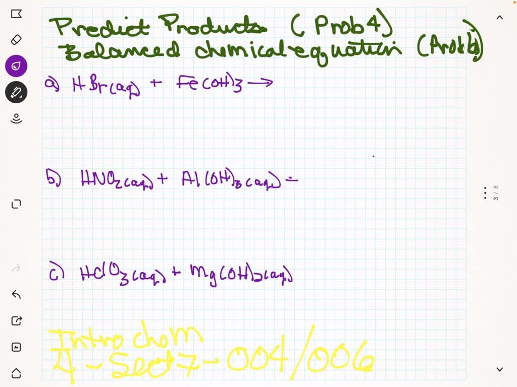 SOLVED:Predict the products of each acid-base combination listed ...