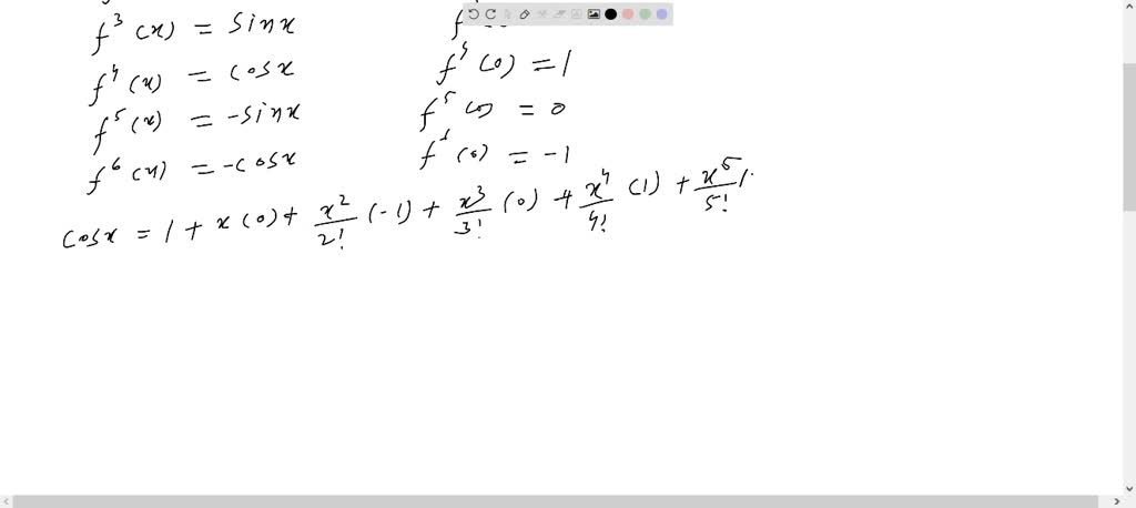 SOLVED:Use the power series expansion of cosx to show that cos(x)/(2)=1 ...