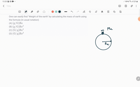 SOLVED:One can easily find "Weight of the earth" by calculating the ...