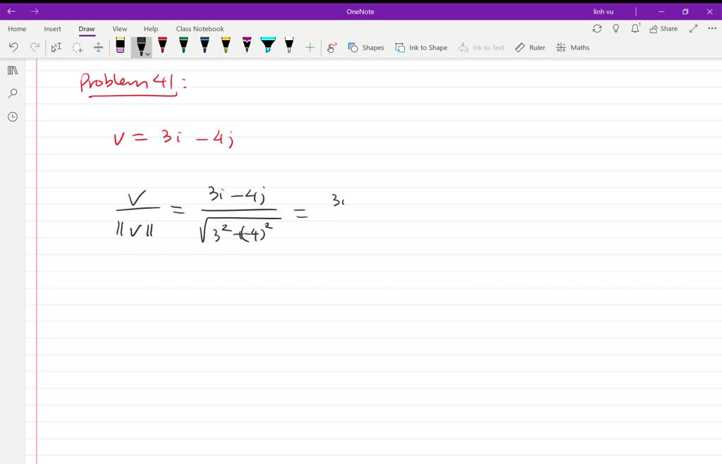 SOLVED:In Exercises 39-46, find the unit vector that has the same direction as the vector. 𝐯=3 𝐢-4 𝐣
