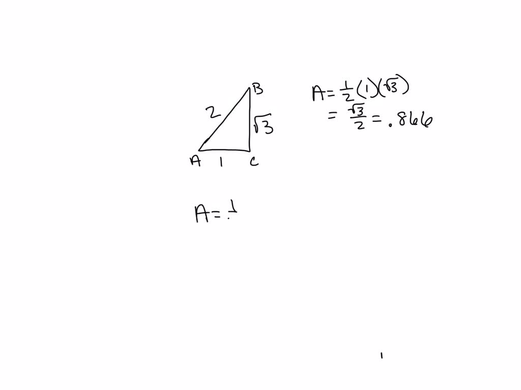 SOLVED:Find the area of each triangle using the formula 𝒜=(1)/(2) b h ...