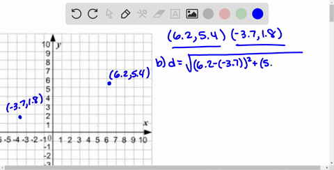 SOLVED:In Exercises 47-56, (a) plot the points, (b) find the distance between the points, and (c ...
