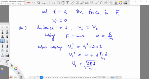 SOLVED: Starting at time t=0, net force F1 is applied to an object that ...