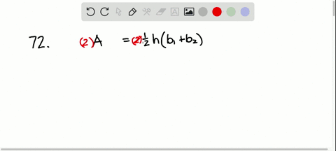 SOLVED:Solve each formula for the specified variable. d=(1)/(2) h(b1+b2) for b2 (Area of a ...