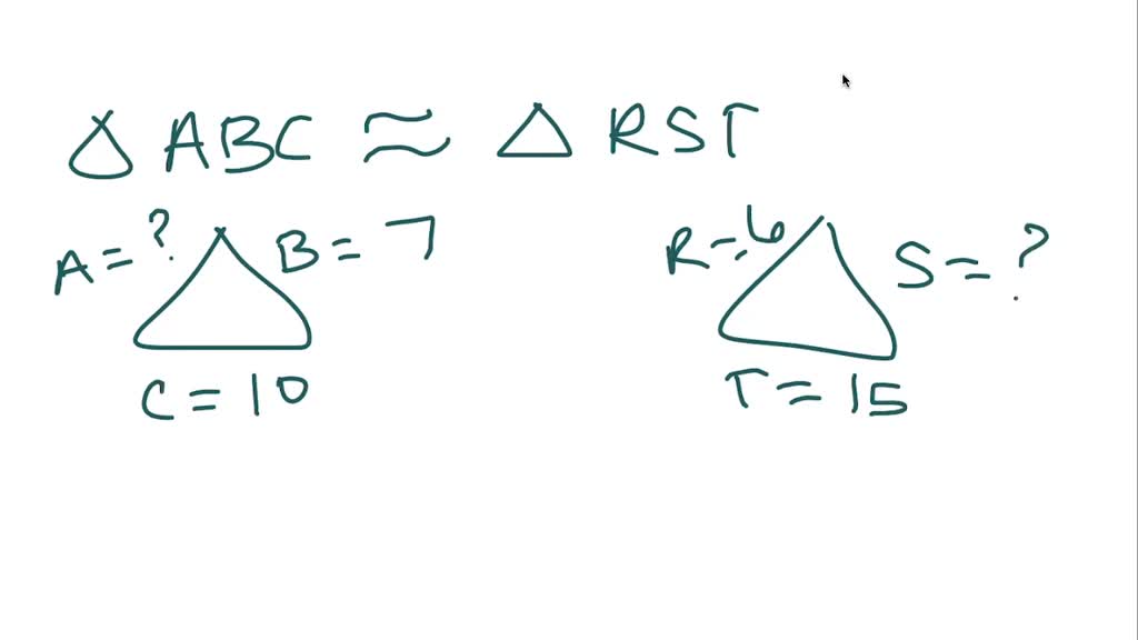 ⏩SOLVED:If triangle A B C is similar to triangle RST, then find the… | Numerade