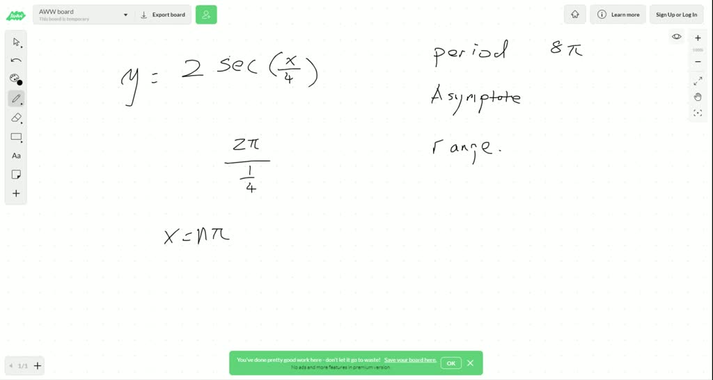 SOLVED:Determine the period, asymptotes, and range for the function y=2 ...