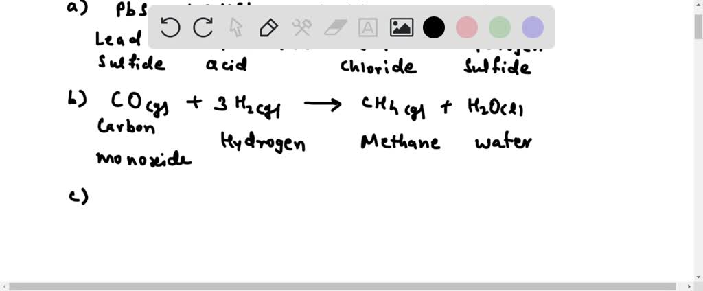 Write a balanced chemical equation for each chemical reaction. (a ...
