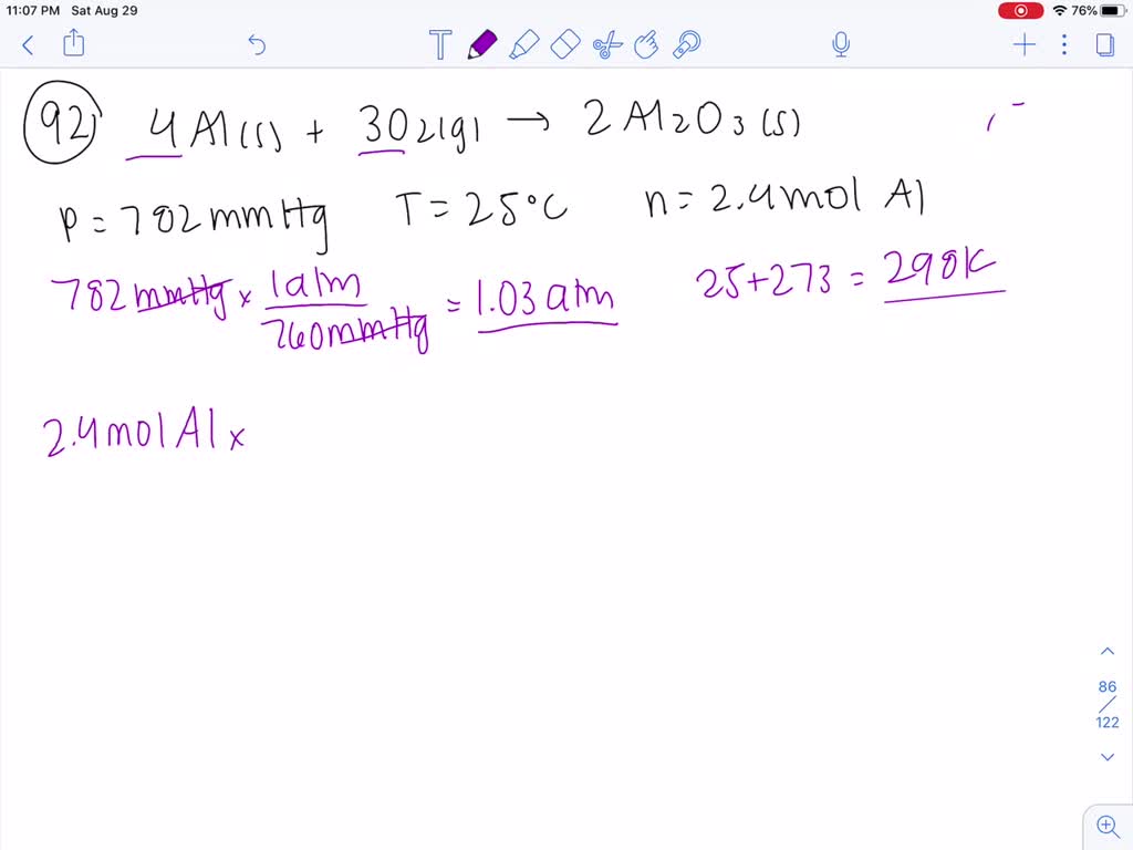 SOLVED:Oxygen gas reacts with powdered aluminum according to the ...