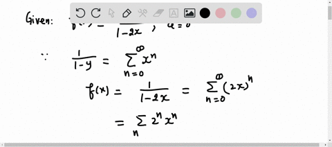SOLVED: In the following exercises, given that (1)/(1-x)=∑n=0^∞ x^n with convergence in (-1,1 ...