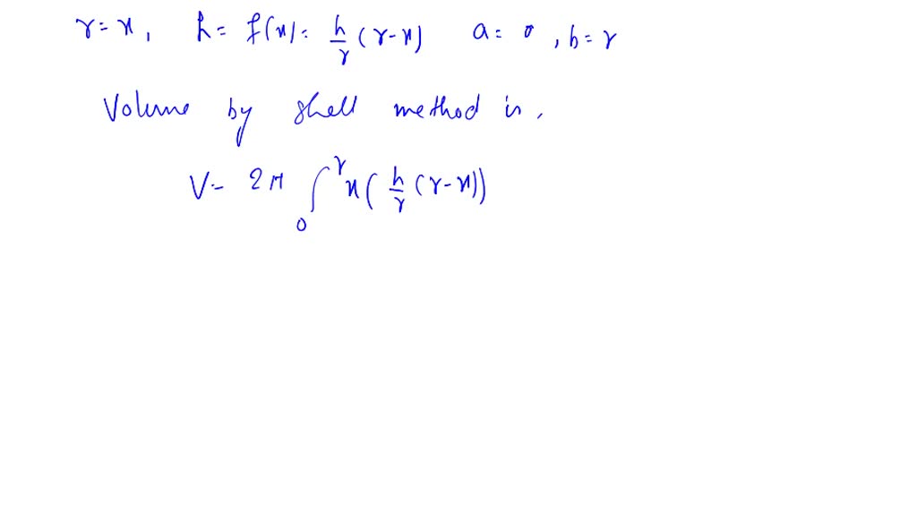 SOLVED:Use a definite integral with the shell method to prove that a ...