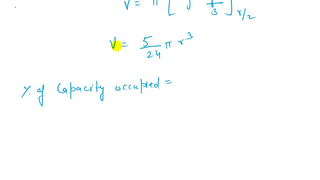 SOLVED:A hemispherical basin of radius r feet is being used to store ...
