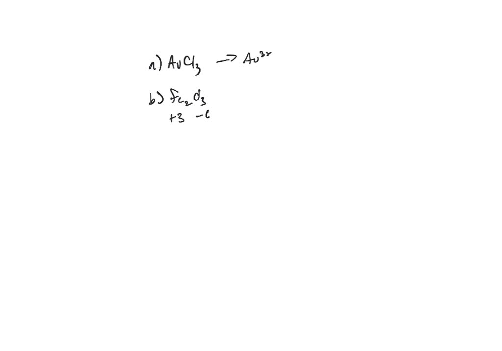 SOLVED:Write the symbol for the cation in each of the following ionic compounds: a. \mathrm{AuCl ...