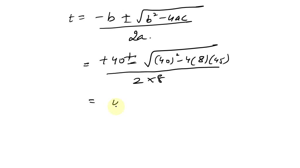 SOLVED:Physics The equation h=80 t-16 t^2 models the height h feet ...