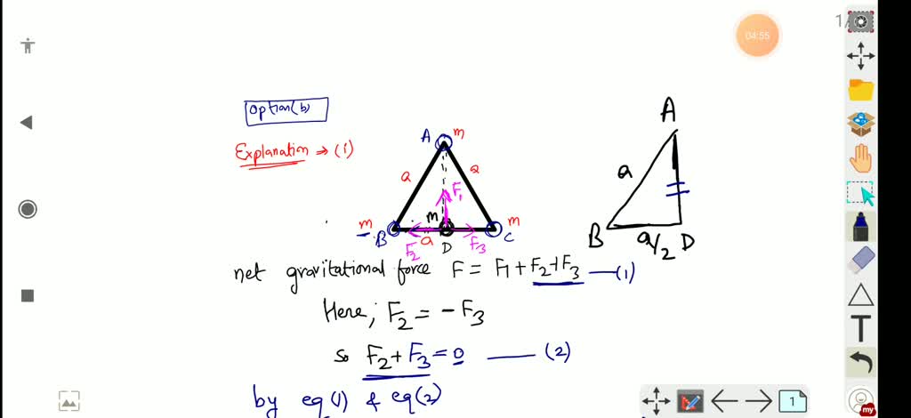 SOLVED:If three particles, each of mass M, are placed at the three ...