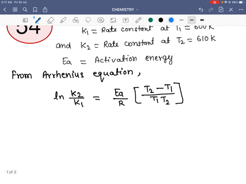 SOLVED:What is the activation energy for a reaction if its rate ...