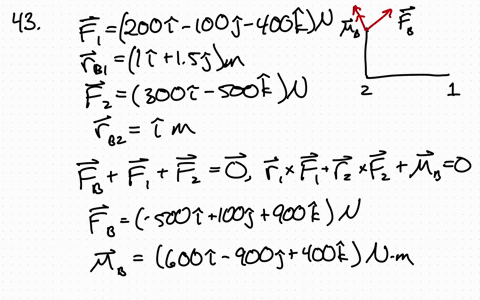 SOLVED:Determine the x, y, z components of internal loading at a section passing through point B ...