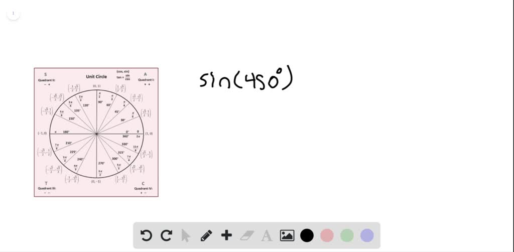 In 3-44, find the exact value. sin450^∘ | Numerade
