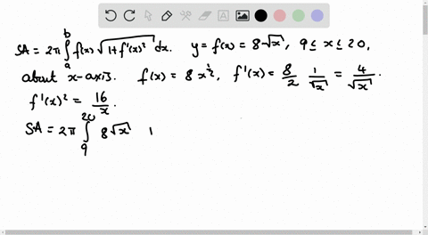 SOLVED:Computing surface areas Find the area of the surface generated ...