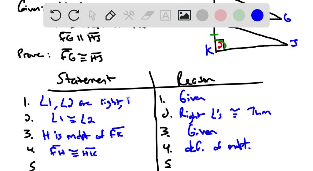 SOLVED:First prove that triangles are congruent, and then use CPCTC. Given: ∠1 and ∠2 are right ...