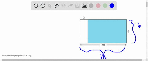 SOLVED: Is the area of the shaded rectangle 6(2-m) or 6(m-2) ? Explain ...