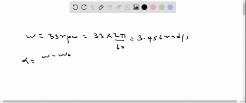 ⏩SOLVED:A turntable turning at rotational speed 33 rpm stops in 50 s ...