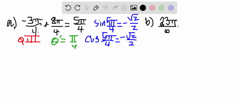 ⏩SOLVED:For each of the following angles, θ, determine the values of ...