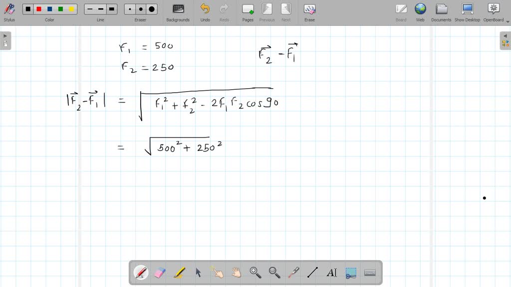 SOLVED:Two forces of F⃗1=500 N due east and F⃗2=250 N due north have ...