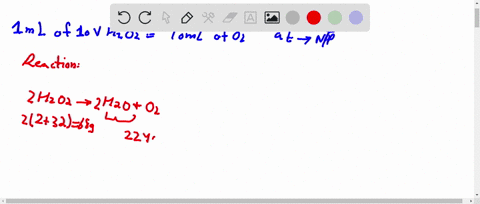 SOLVED:A commercial sample of hydrogen peroxide is labelled as 10 volume, its percentage ...