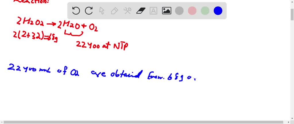 A commercial sample of hydrogen peroxide is labeled as 10 volume, its ...