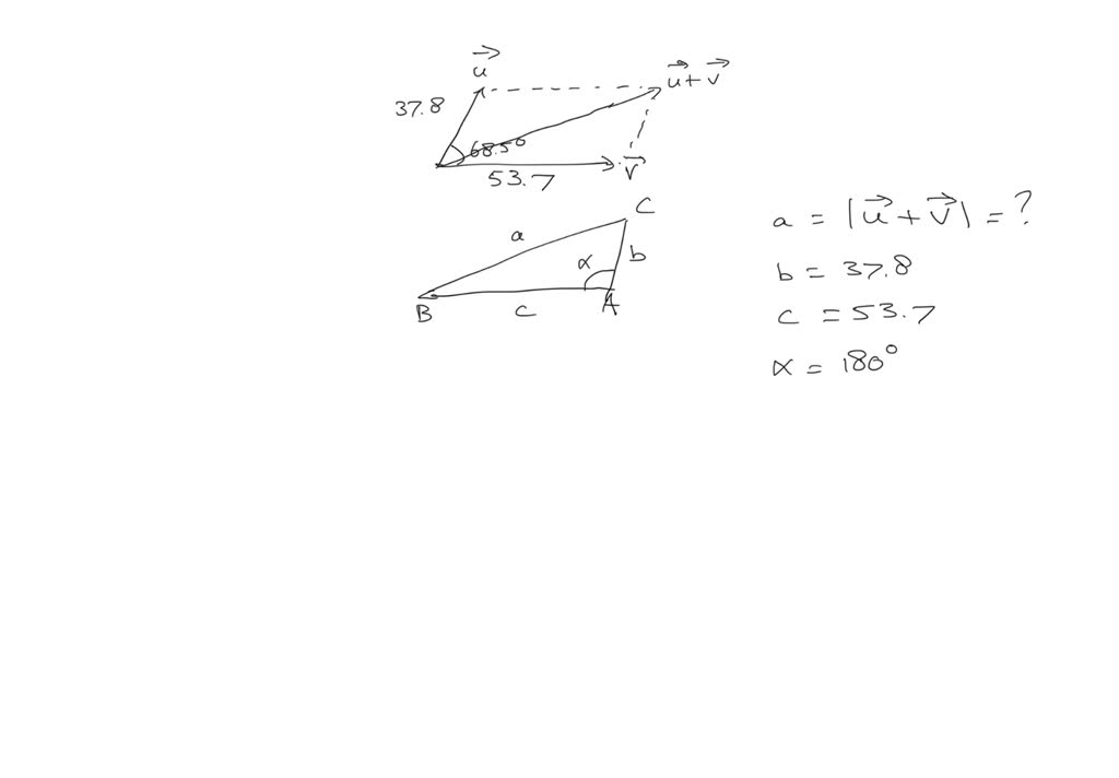 SOLVED:Two forces act at a point in the plane. The angle between the ...